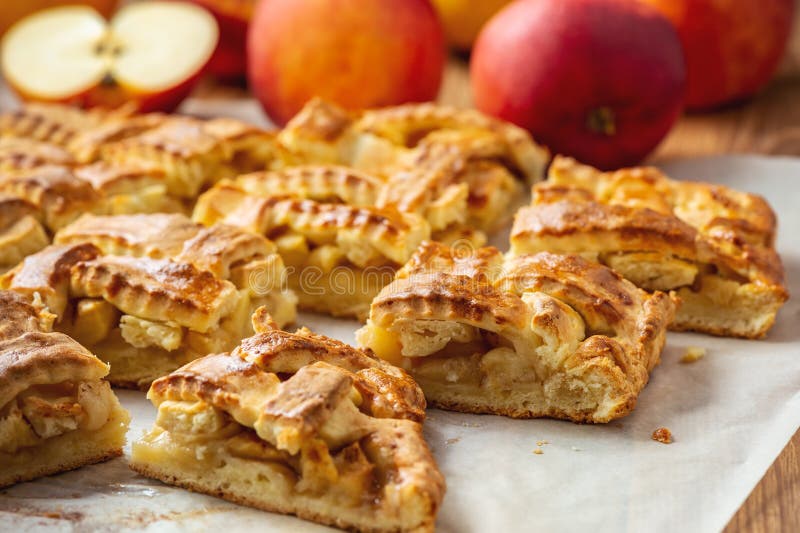 Homemade Braided Apple Pie. Stock Photo - Image of organic, table ...