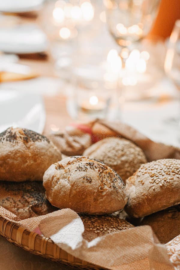 Homemade Bread on a Celebration Table, Stock Image - Image of year ...