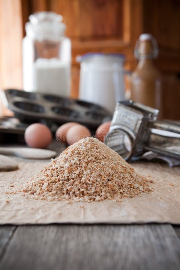 Homemade bread crumbs stock photo. Image of granules - 29374624