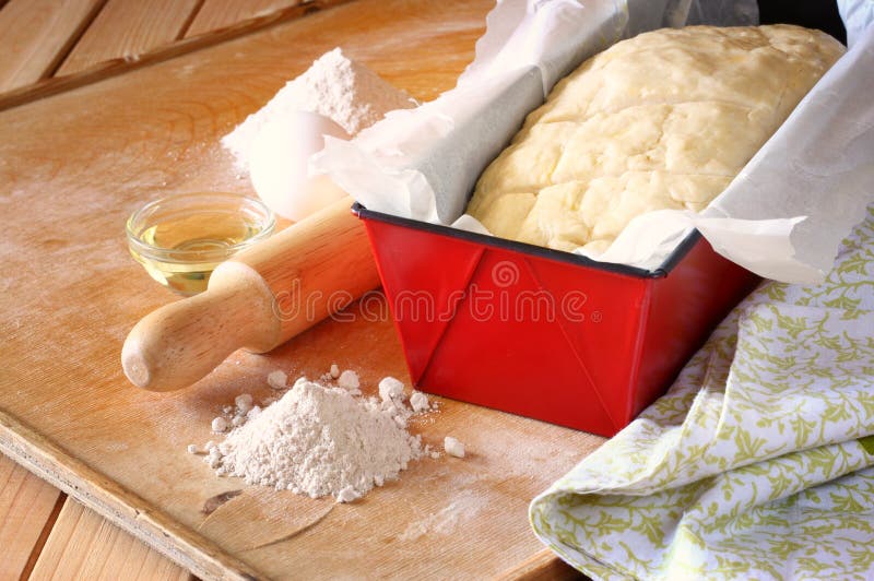 Homemade Bread Dough Ready To Rise Stock Photo - Image of stick, bake ...