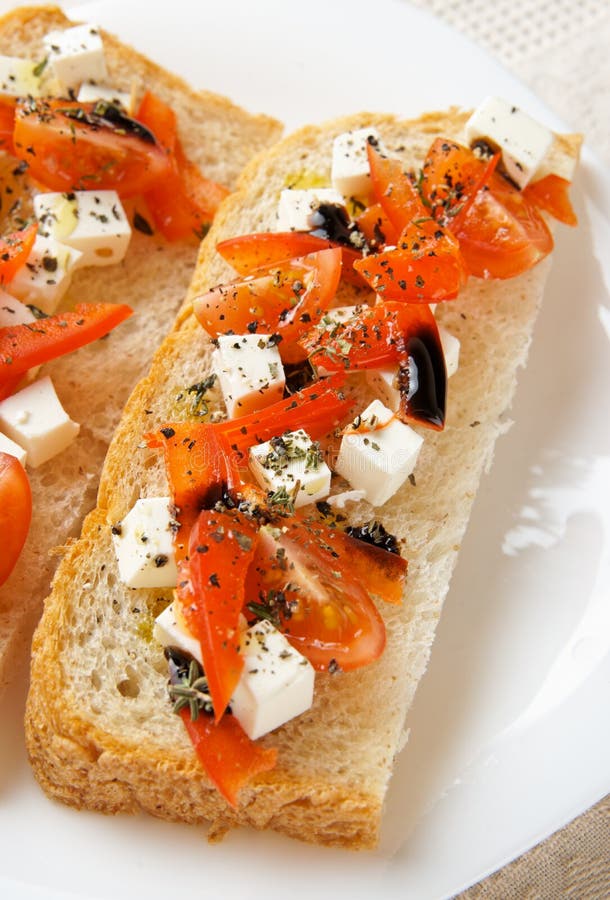 Homemade Bread with Feta Cheese in Plate Stock Image - Image of cuisine ...