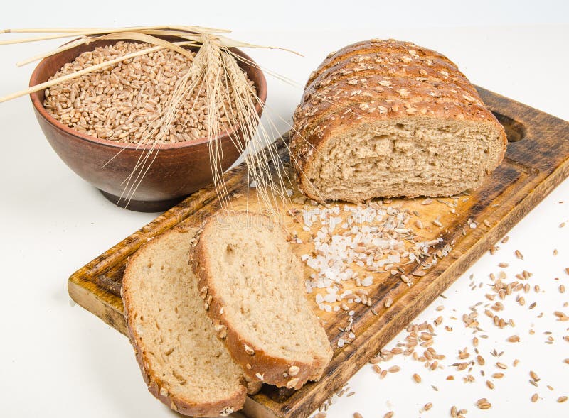 Homemade bread with grains stock image. Image of freshness - 145878737