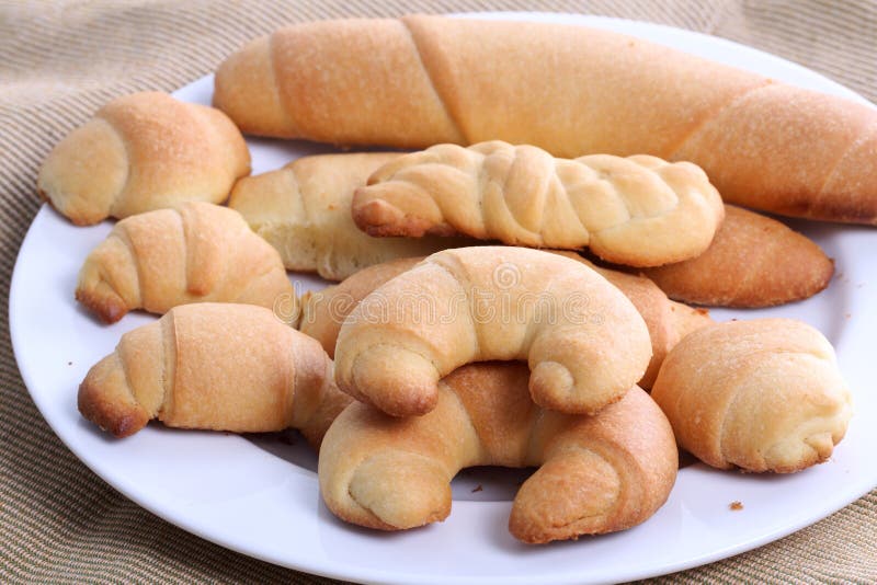 Homemade Bread Roll on Table Stock Image - Image of wooden, bakery ...