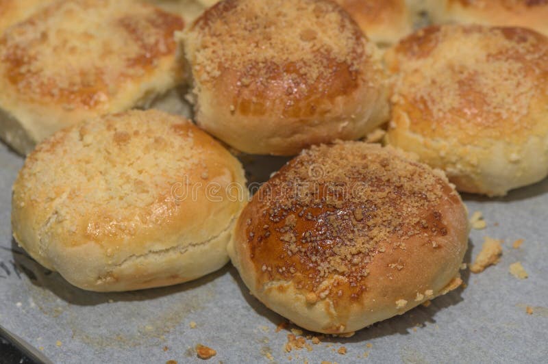 Homemade Bread Rolls on Parchment on a Baking Sheet 2 Stock Photo ...