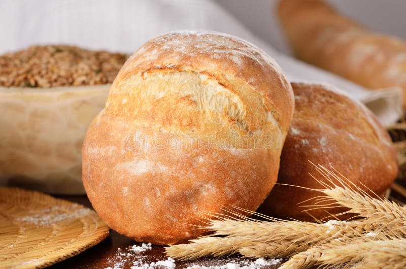 Bakery Scene with Rustic Swiss Bread Stock Photo - Image of bread ...
