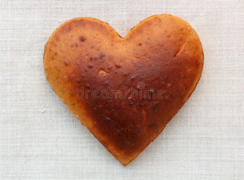 Homemade Bread in the Shape of Heart Stock Image - Image of nutrition ...