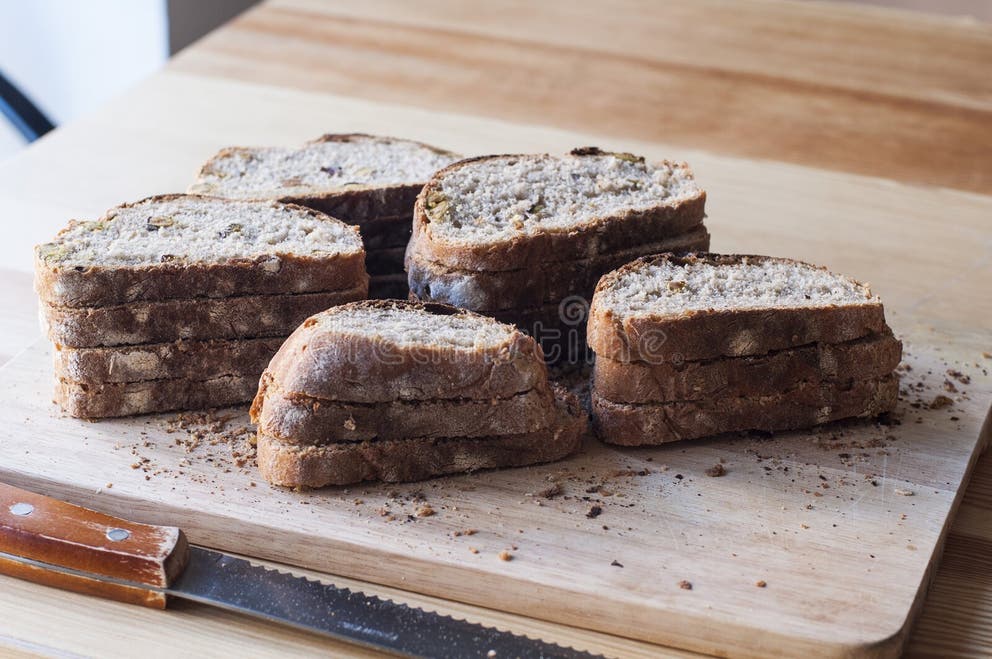 Homemade bread sliced stock photo. Image of closeup, grain - 73230952