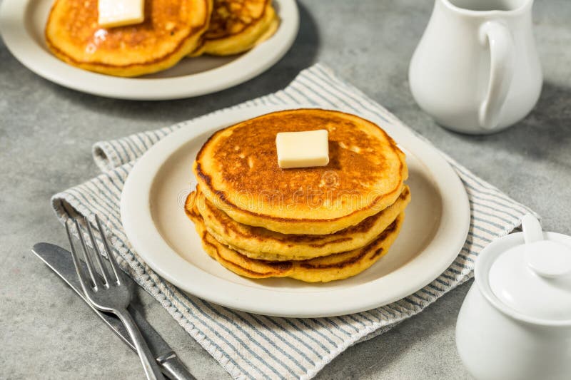 Homemade Breakfast Corn Cake Pancakes Stock Image - Image of homemade ...