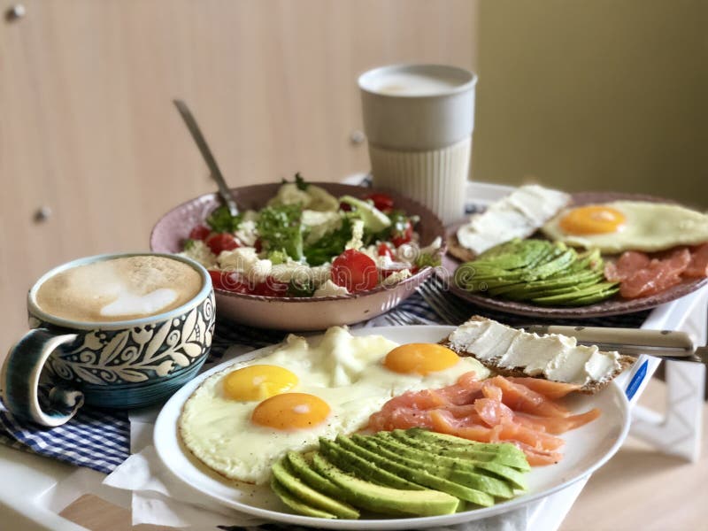 Homemade Breakfast on a Food Tray Stock Image - Image of cooking ...