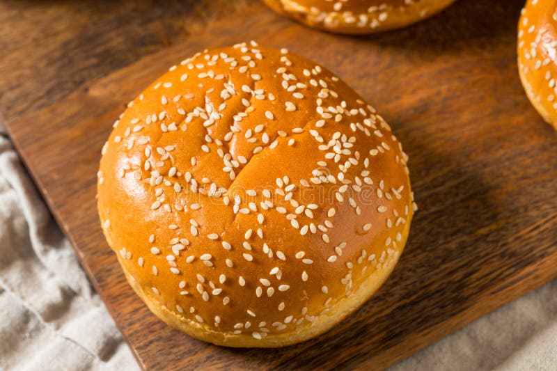 Homemade Brioche Sesame Seed Hamburger Buns Stock Photo - Image of food, gourmet: 391808610