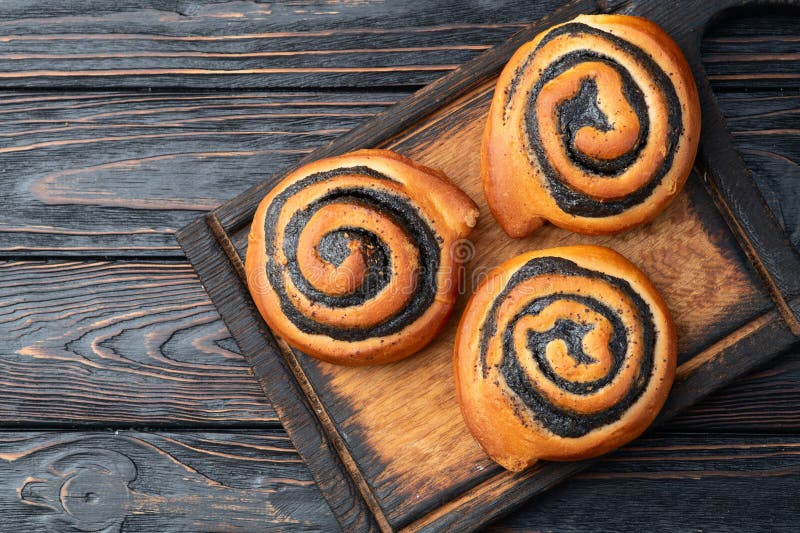 Homemade Bun with Poppy Seeds Stock Photo - Image of treat, seed: 313659750