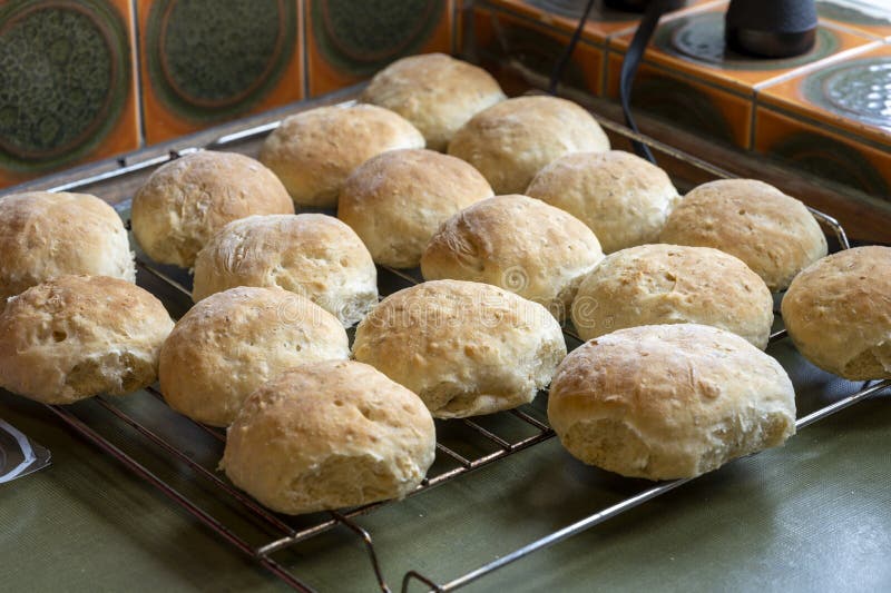 18 Homemade Buns on a Grill Stock Photo - Image of breakfast ...