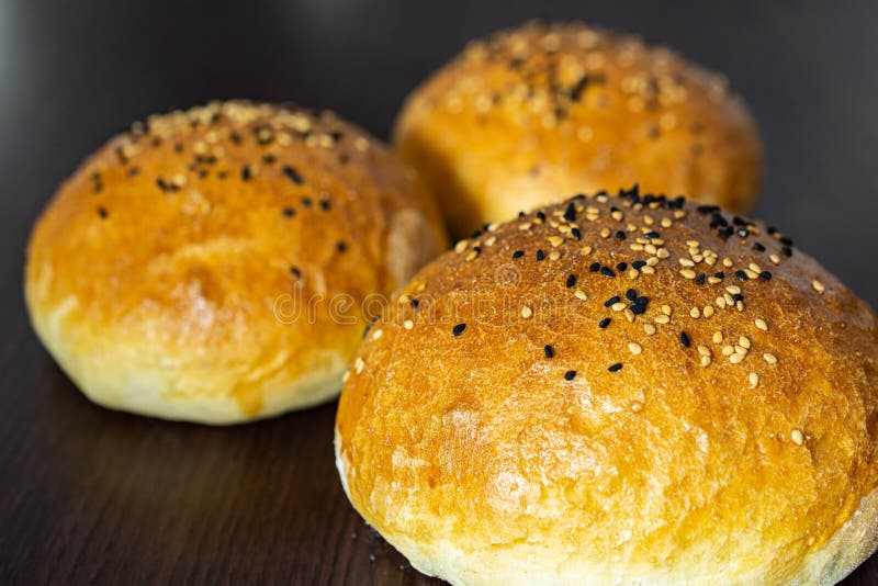Homemade burger buns stock image. Image of dieting, food - 183976363