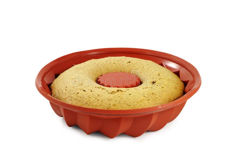 Homemade Cake on Silicone Form on a White Background Isolated Stock ...