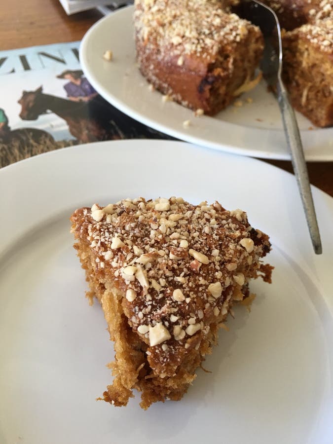 Homemade Cake on White Plates on Table Stock Photo - Image of table ...