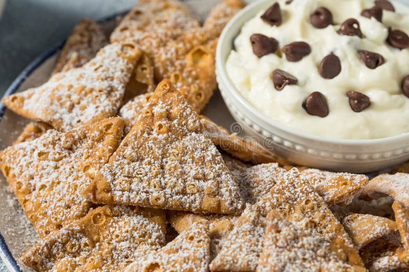 Homemade Cannoli Chips with Ricotta Dip Stock Image - Image of chips ...
