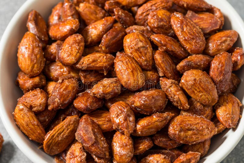 Homemade Caramelized Cinnamon Almonds Stock Image - Image of tasty ...