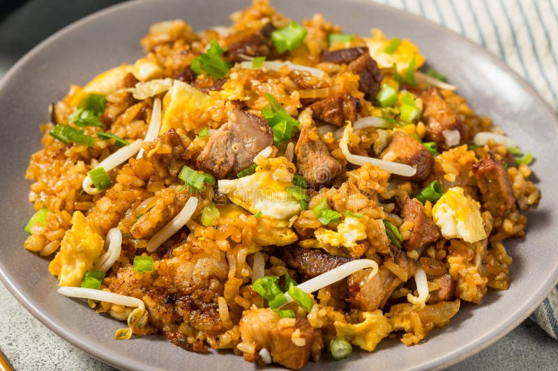Homemade Char Siu Pork Fried Rice Stock Photo - Image of asian, chinese ...