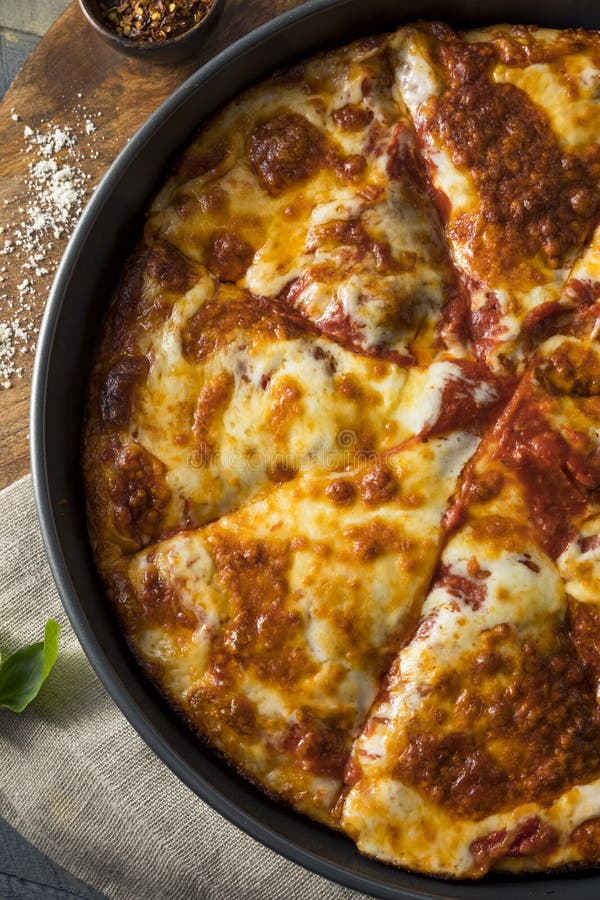 Homemade Cheese Pan Pizza stock photo. Image of food - 88218106