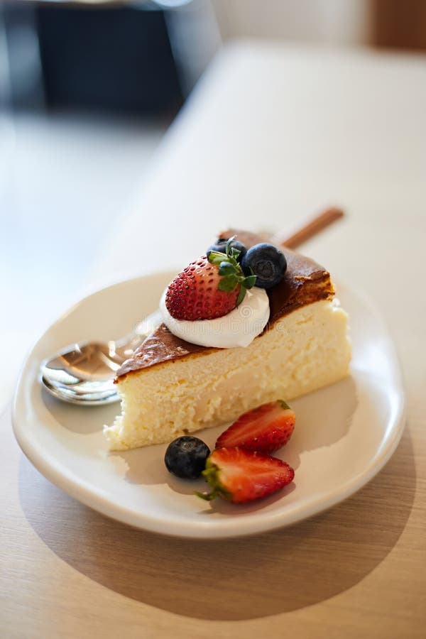 Homemade Cheesecake on Wood Table in Cafe Stock Image - Image of yellow ...