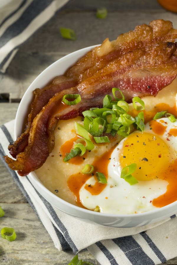 Homemade Cheesy Breakfast Grits Stock Photo - Image of delicious, grits ...