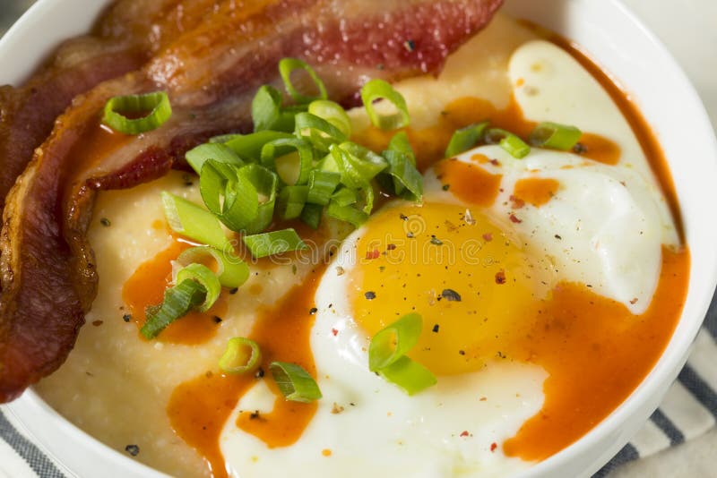 Homemade Cheesy Breakfast Grits Stock Image - Image of homemade ...