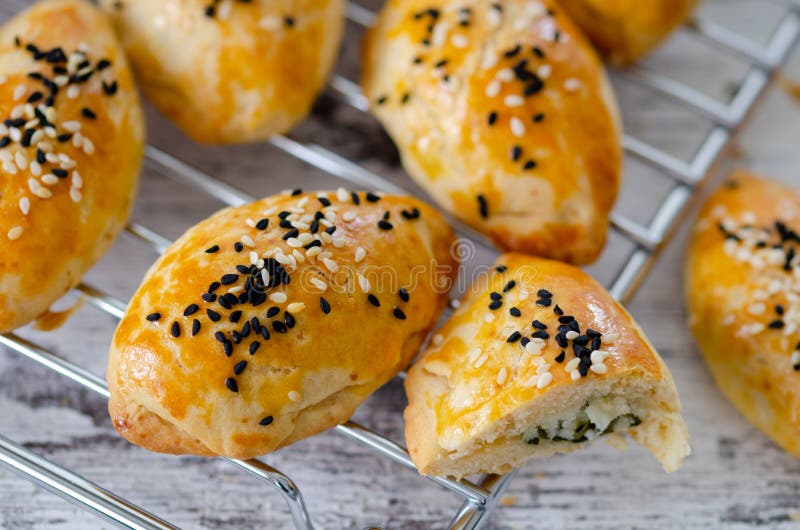 Homemade Cheesy Pastry in the Kitchen Stock Image - Image of baked ...