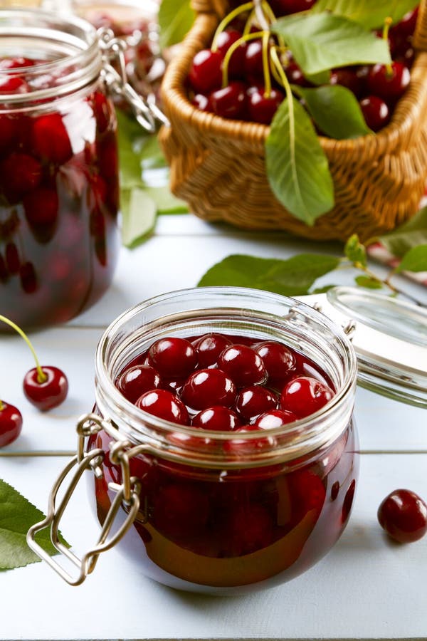 Homemade cherry compote stock photo. Image of summer - 190125430