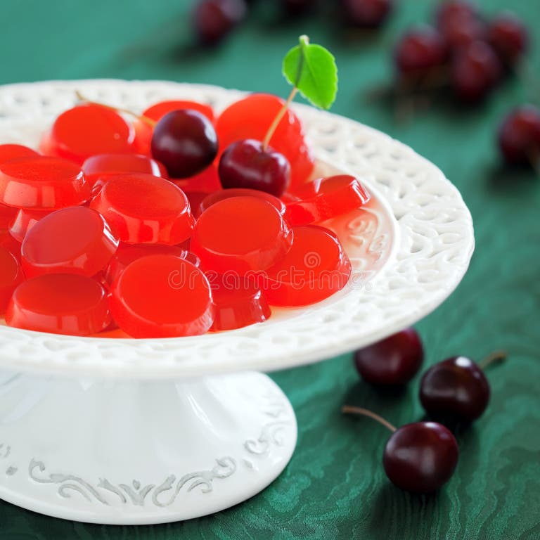 Homemade Cherry Jelly Candy Stock Image - Image of fruit, focus: 30796387