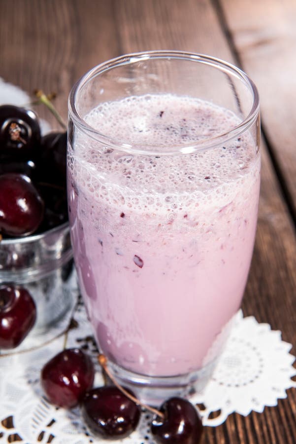 Homemade Cherry Shake stock image. Image of dairy, cream - 33814909