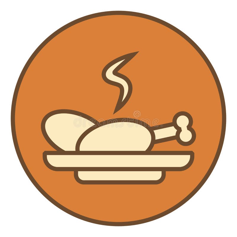 Homemade chicken, icon stock vector. Illustration of cooked - 259398080