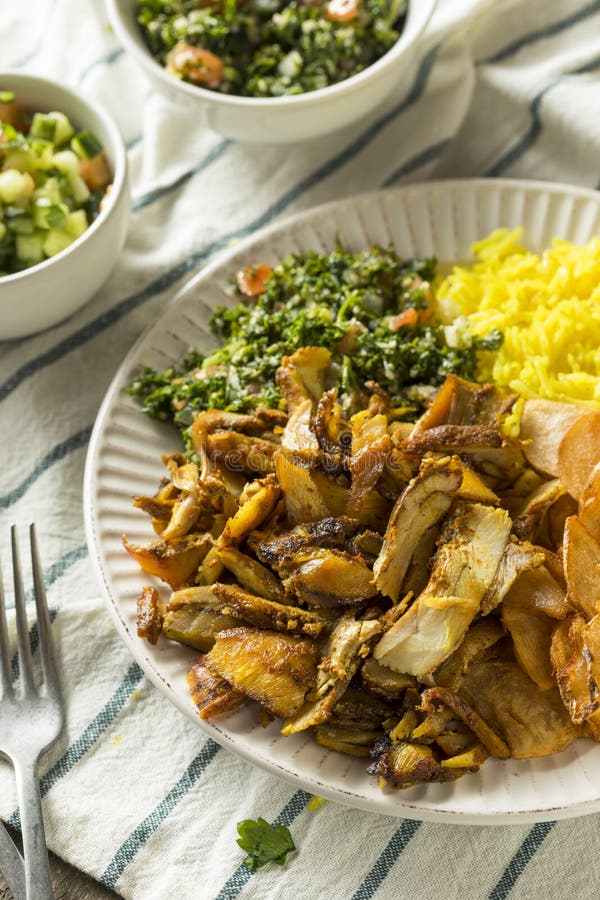 Homemade Chicken Shawarma Plate Stock Photo - Image of plate, fast ...