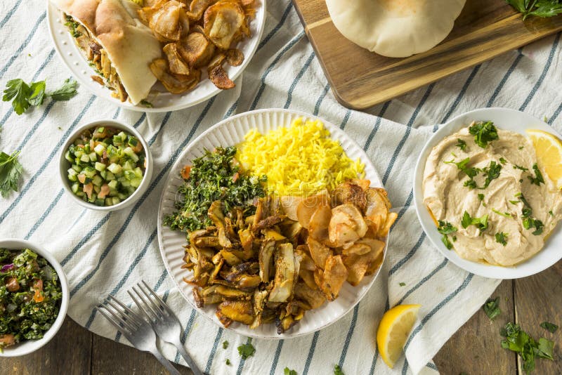 Homemade Chicken Shawarma Plate Stock Photo - Image of cuisine, onion ...