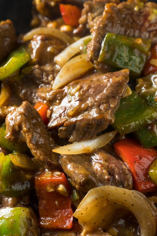 Homemade Chinese Pepper Steak Stock Photo - Image of green, dinner ...