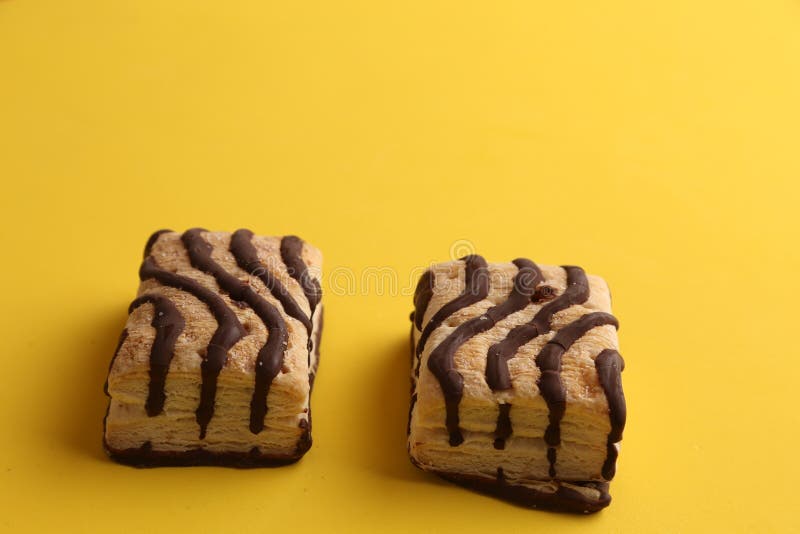 Homemade Chocolate Biscuits on a Yellow Surface Stock Photo - Image of ...