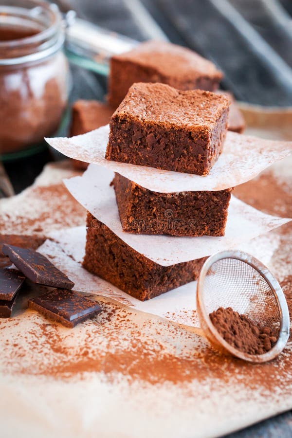 Homemade Chocolate Brownies Stock Image - Image of sugar, sweet: 49137927