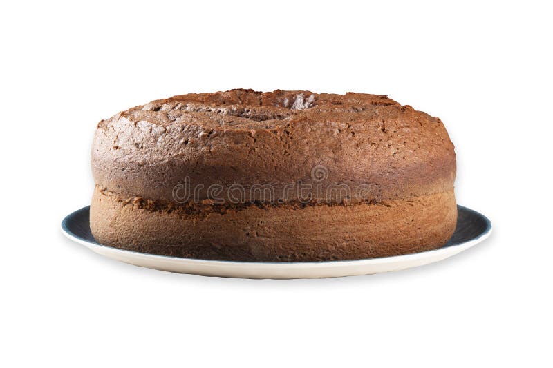 Homemade Chocolate Cake on White Background. Side View Stock Image ...