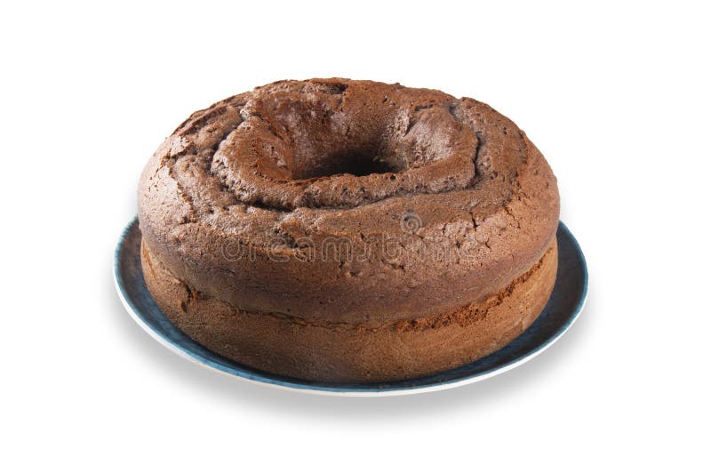 Homemade Chocolate Cake on White Background. Side View Stock Image ...