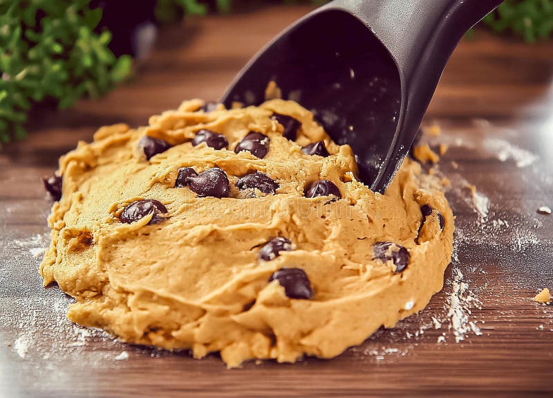 Homemade Chocolate Chip Cookie Dough in Mixing Bowl Prepare for Bake ...
