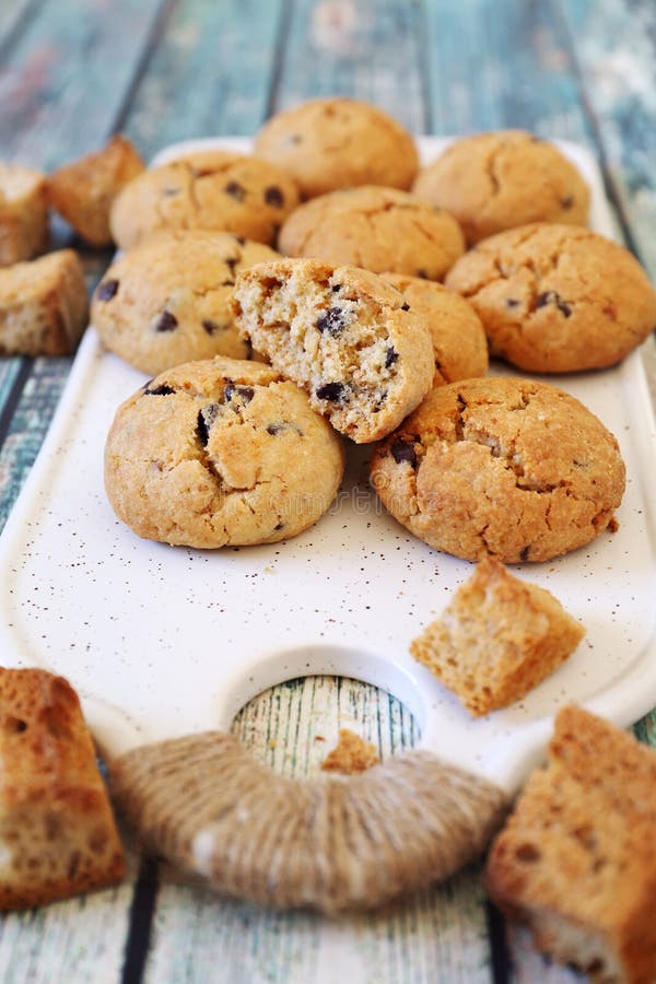 Homemade Chocolate Chip Cookies from Stale Bread Stock Image - Image of ...