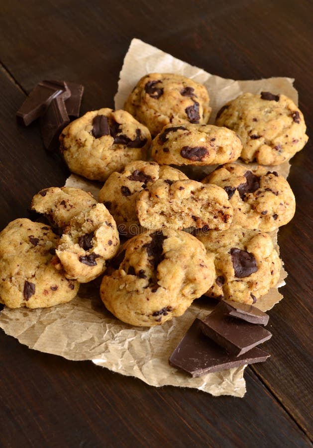 Homemade Chocolate Chip Vanilla Cookies Stock Photo - Image of ...