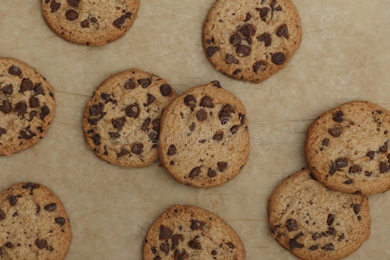 Homemade Chocolate Cookies on Baking Paper Stock Photo - Image of ...