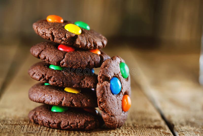 Homemade Chocolate Cookies Decorated with Multi Stock Photo - Image of ...