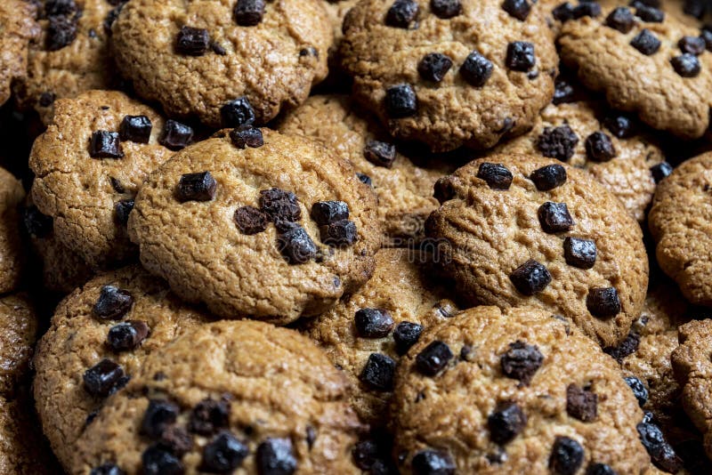 Homemade Chocolate Cookies Filling the Frame Stock Image - Image of ...