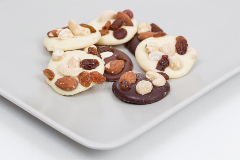 Homemade Chocolate Cookies with Nuts and Dried Fruits in Composition ...