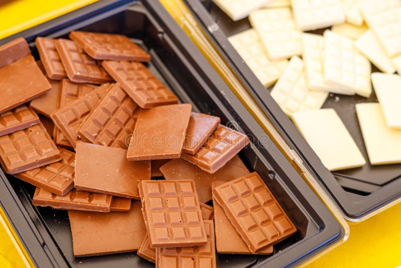 Homemade Homemade Chocolate in Large Quantities is Laid Out in Plastic ...