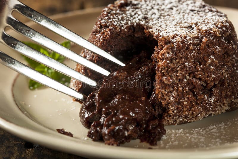 Homemade Chocolate Lava Cake Dessert Stock Image - Image of sweet ...