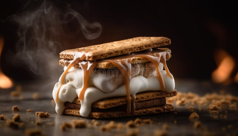 Homemade Chocolate Shortbread Cookie Stack on Rustic Wood Table ...