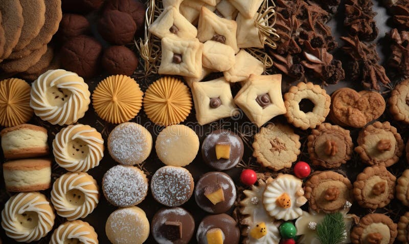 Homemade Christmas Cookies with a Variety of Toppings Stock ...