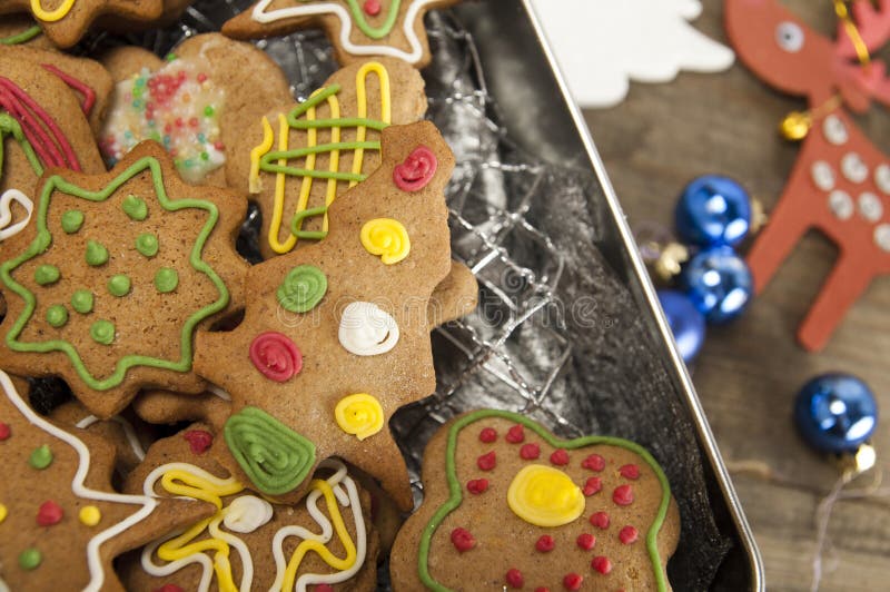 Homemade Christmas Ginger Breads Stock Image - Image of brown, decors ...